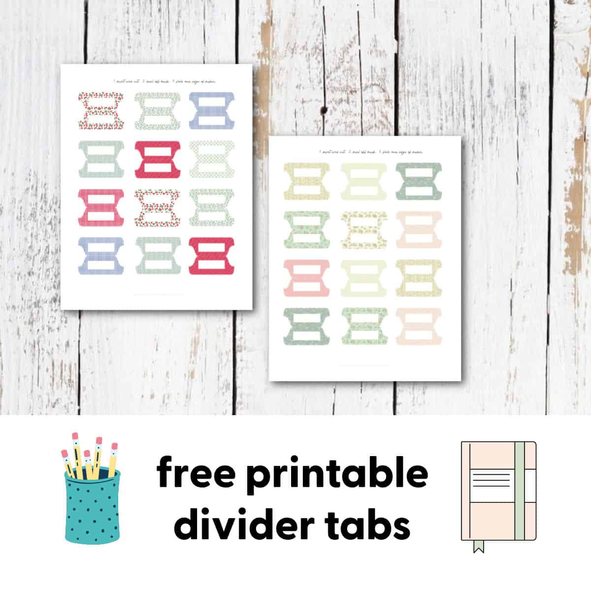 Printable Mini Binder Divider Tabs Template