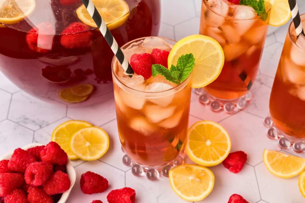 Easy Raspberry Peach Sweet Tea (Made with Real Fruit!)