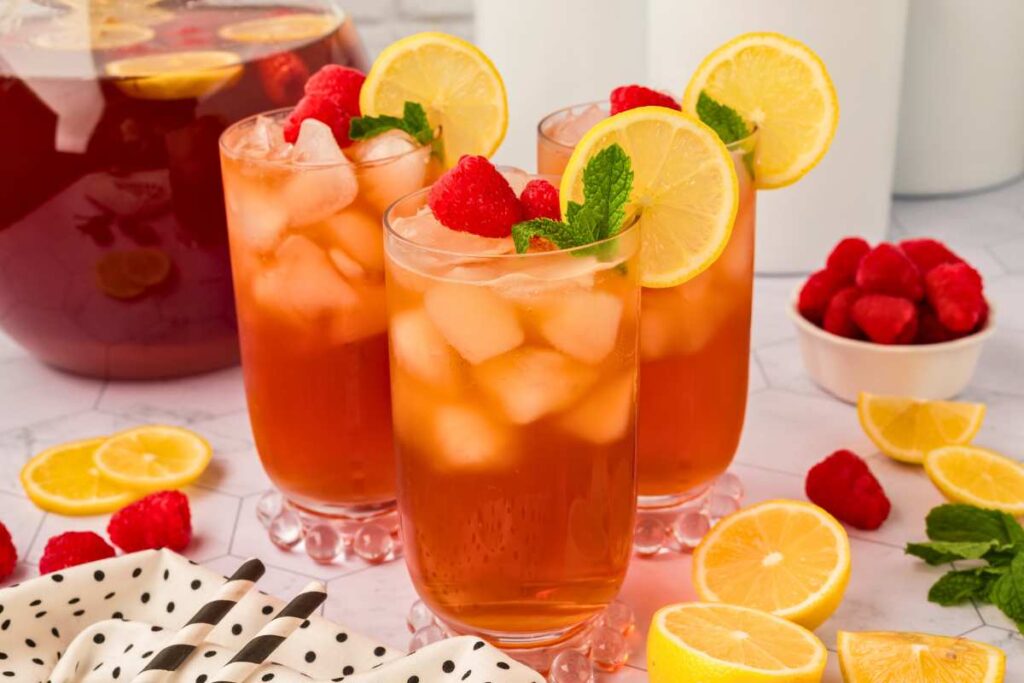 Easy Raspberry Peach Sweet Tea (Made with Real Fruit!)