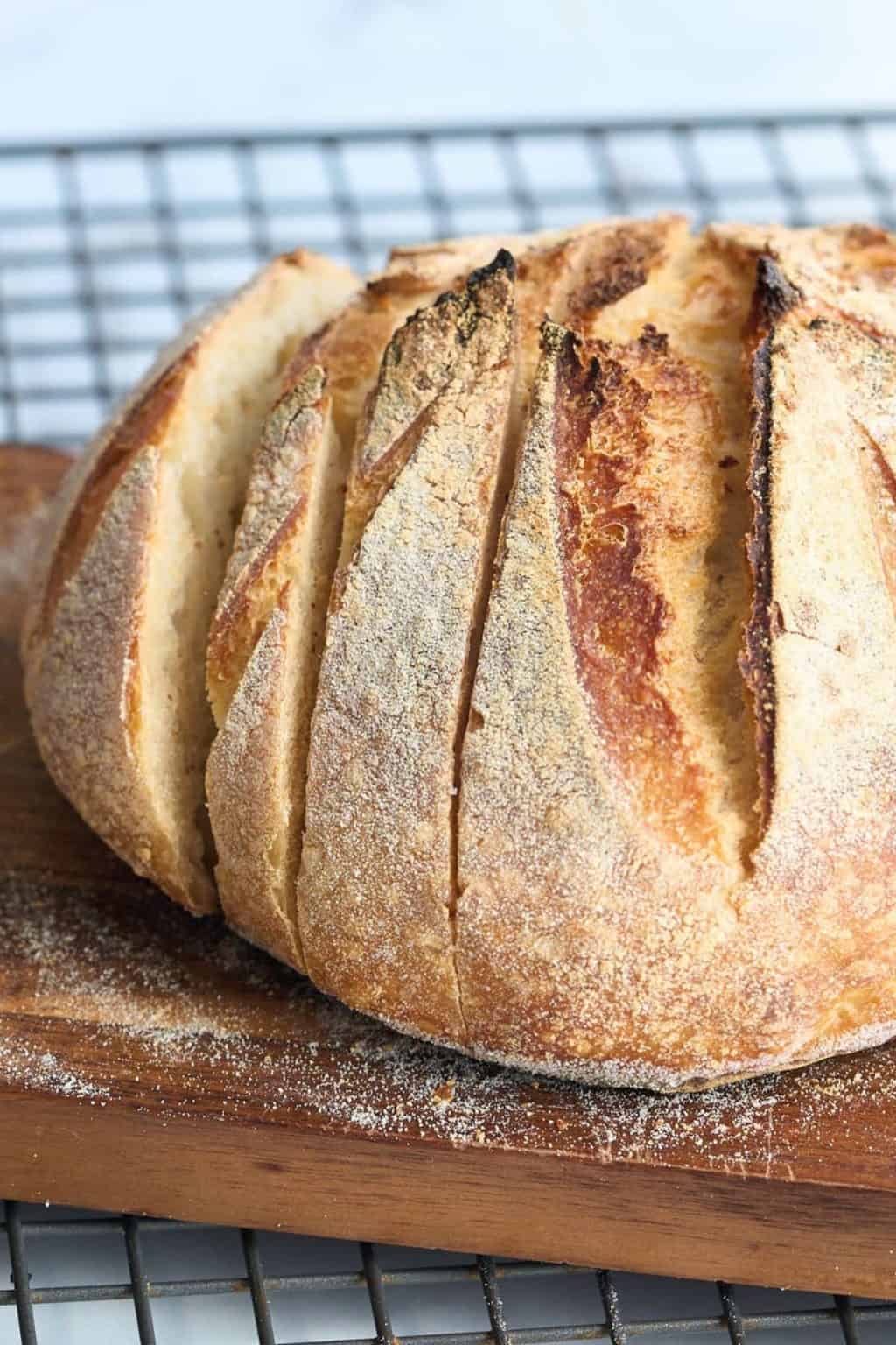 Truly No-Knead Sourdough Bread