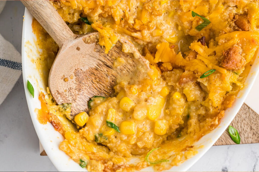 Old-Fashioned Scalloped Corn with Cracker Topping