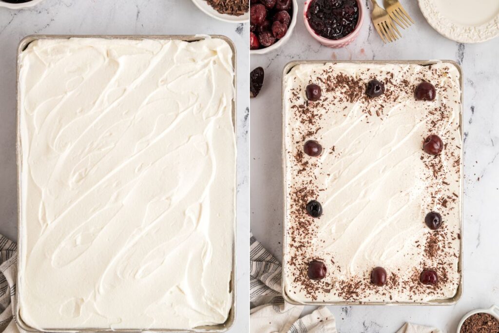 Black Forest Sheet Cake with Whipped Cream Frosting