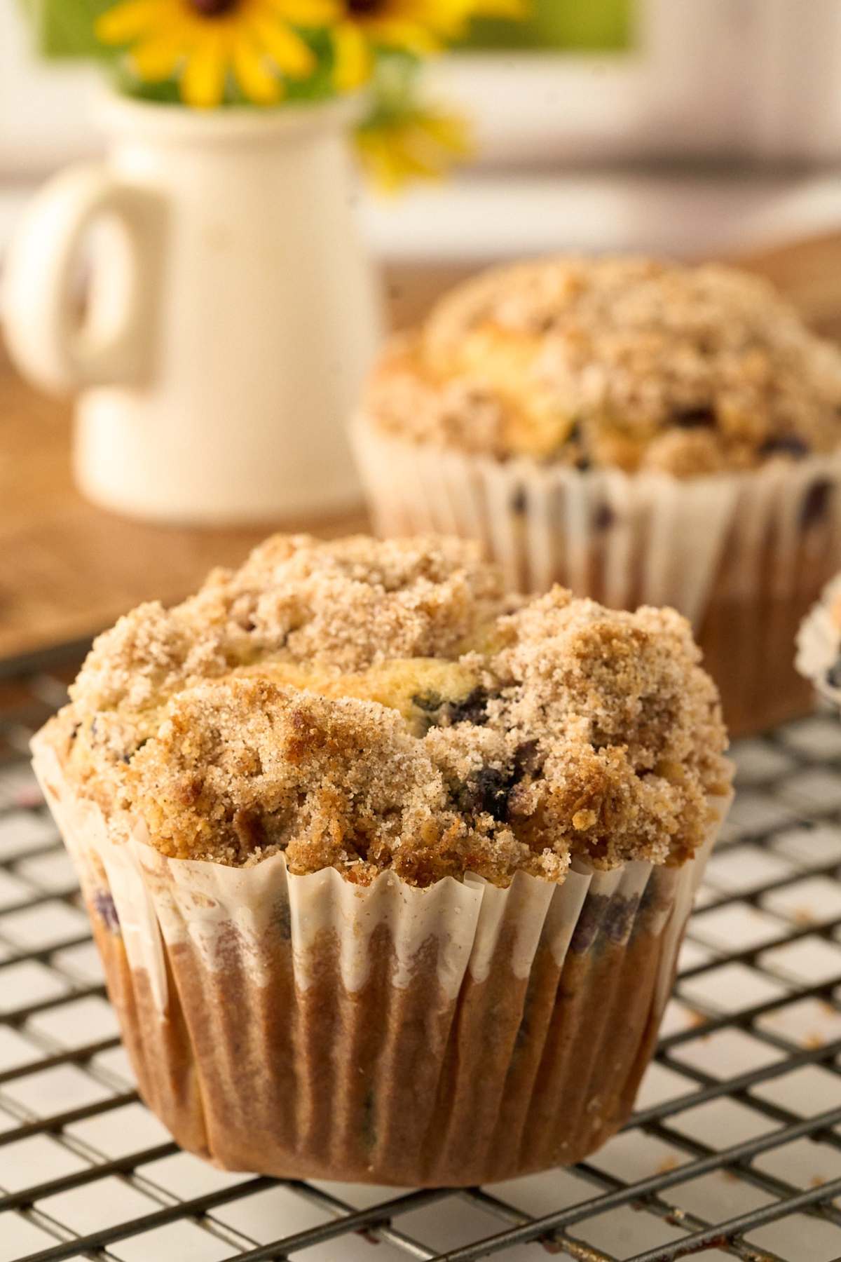 Bakery-Style Jumbo Blueberry Muffins with Crumb Topping