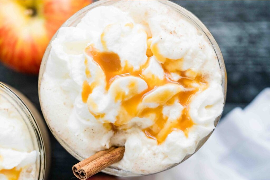 Homemade Caramel Apple Latte with Fall Spices
