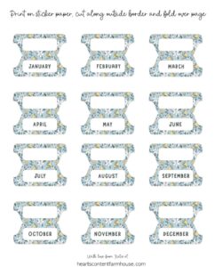 Free Printable Monthly Divider Tabs: Pretty Binder Makeover