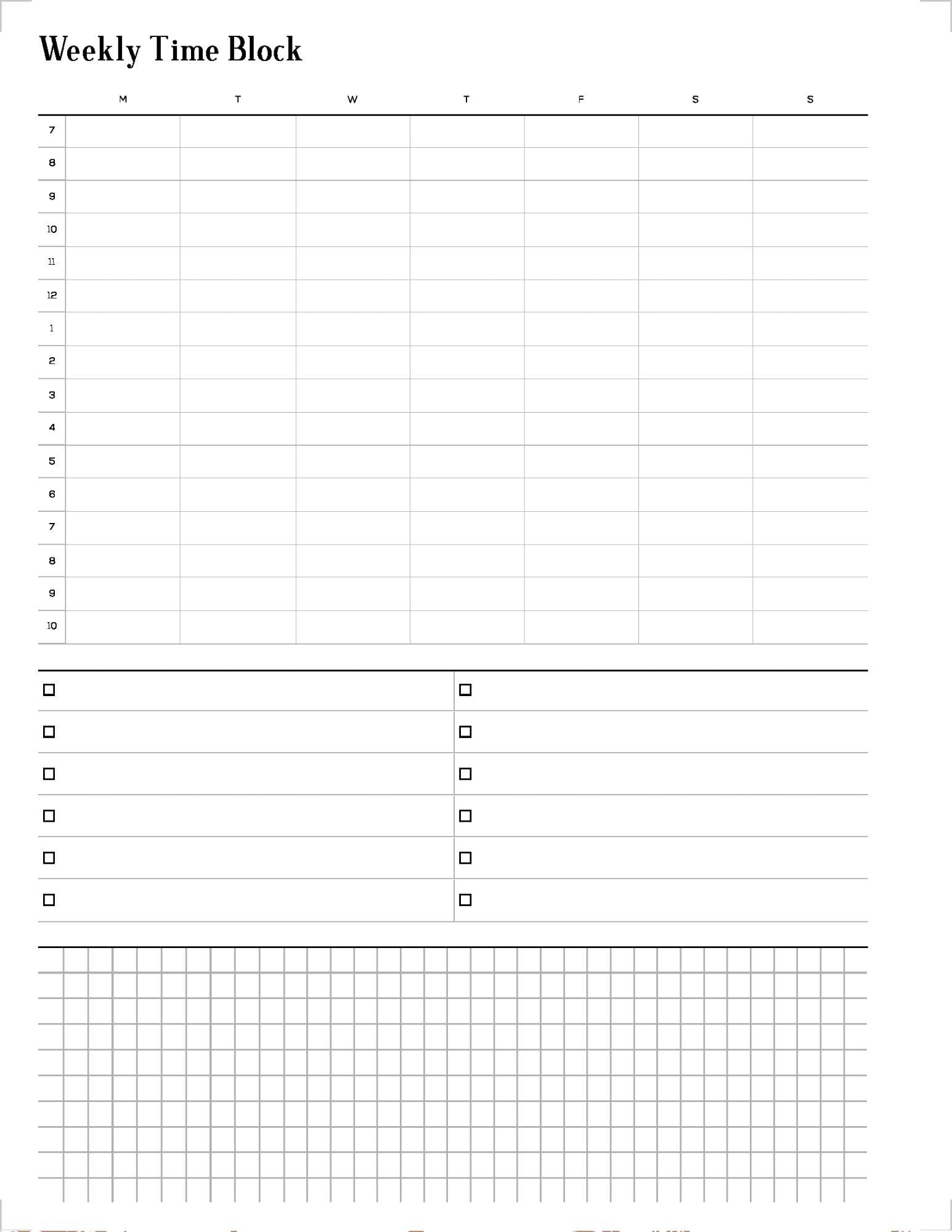 8.5 x 11 Weekly Planner Printables