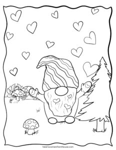 Valentine Gnome Coloring Pages to Print (Cute + Fun +Simple)