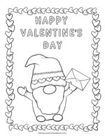 Valentine Gnome Coloring Pages to Print (Cute + Fun +Simple)