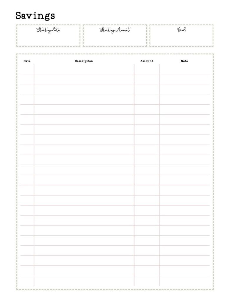 7 Beautiful and Simple Free Printable Savings Trackers To Keep You ...