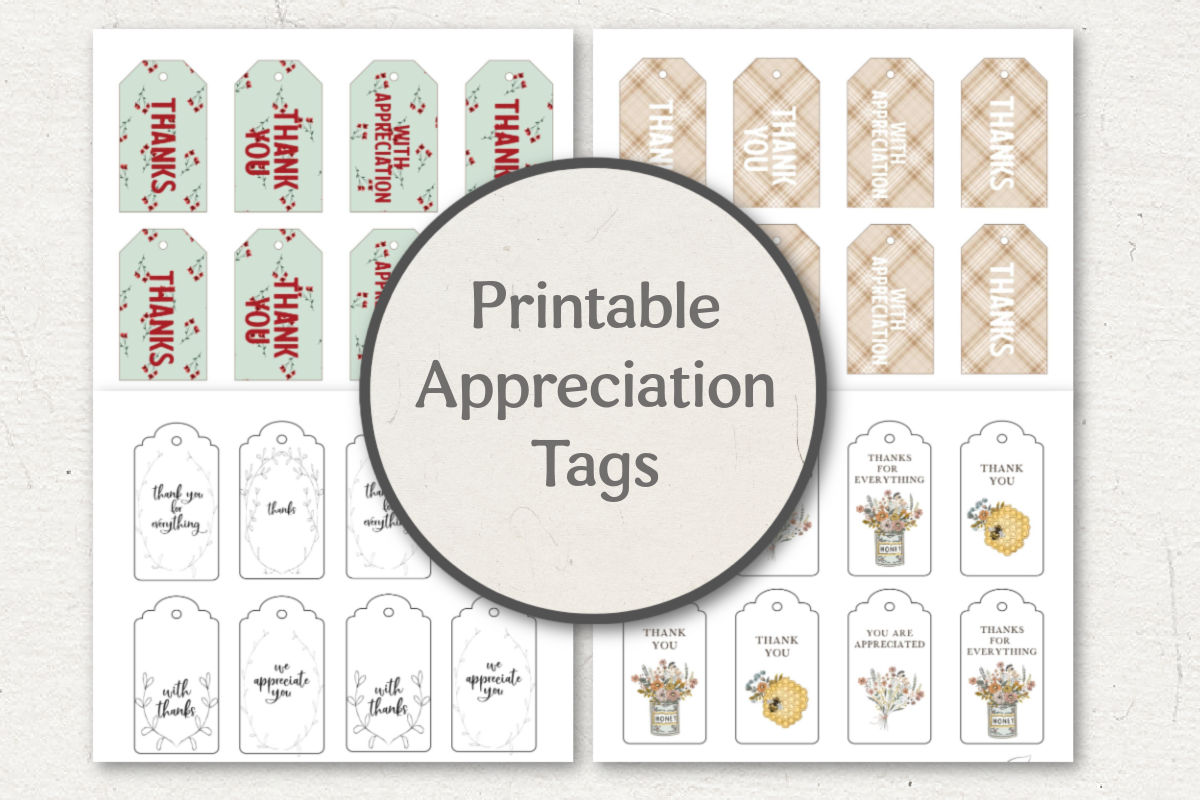 5 Free Printable Appreciation Tags To Show Your Gratitude {Simple ...