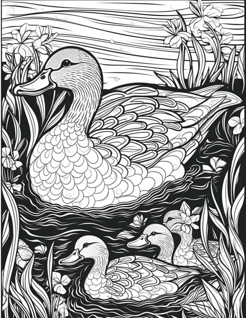 8 Adorable + Free Duck Coloring Pages for Creative Fun