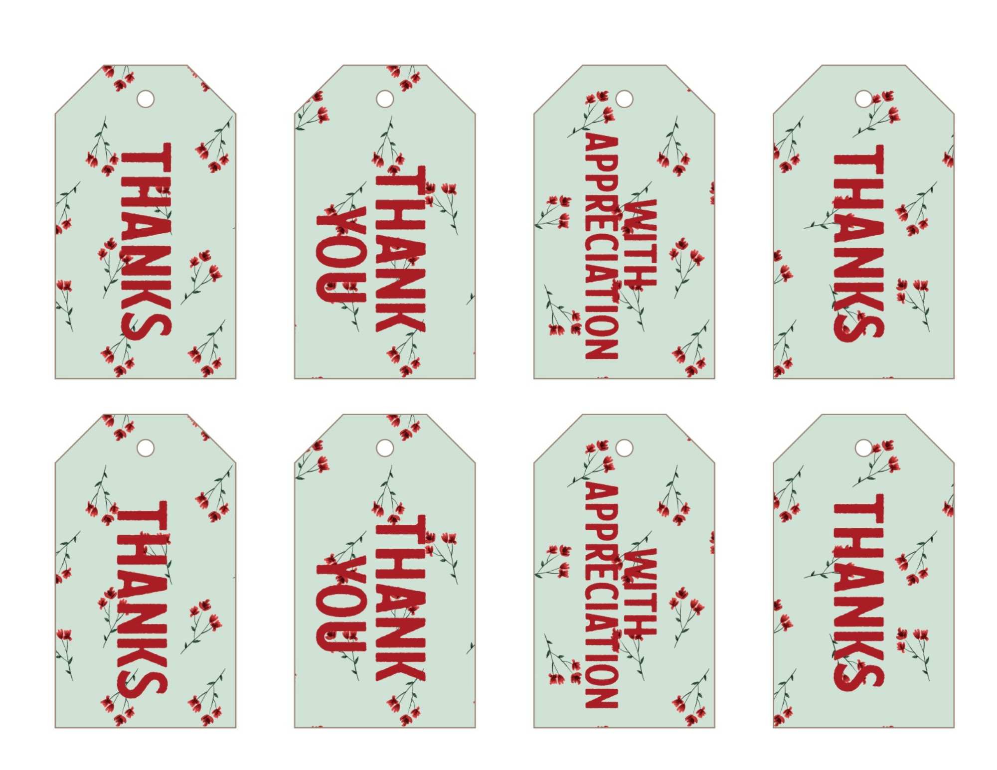 Printable Appreciation Tags (5 Pretty Styles)