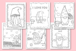 Valentine Gnome Coloring Pages to Print (Cute + Fun +Simple)