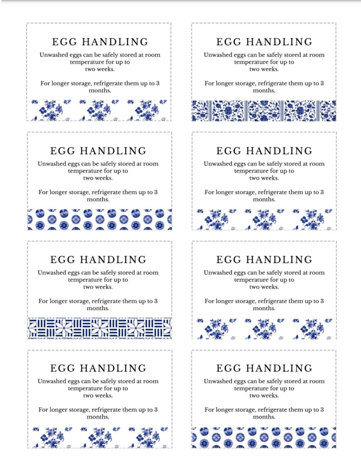 Printable Egg Handling Instructions (Cute + Free)