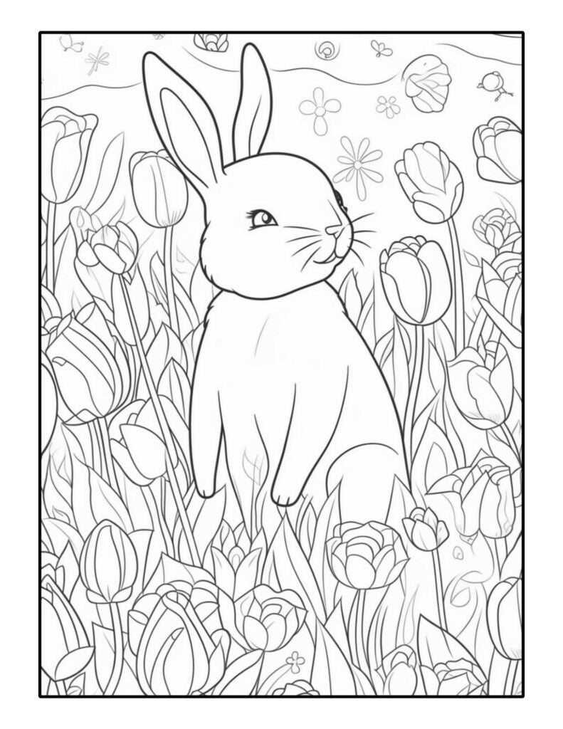 Free Easter Bunny Coloring Pages (5 Styles)
