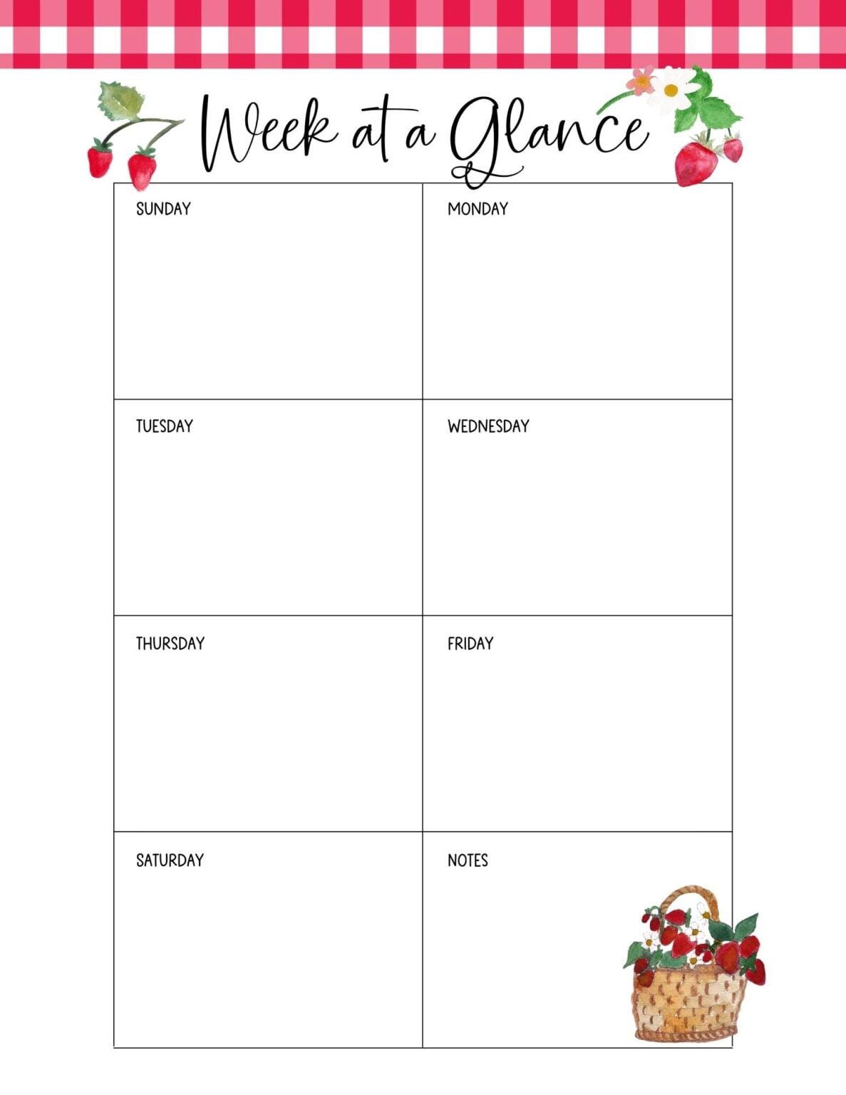 Simplify Your Days with These Gorgeous Free Strawberry Planner Downloads