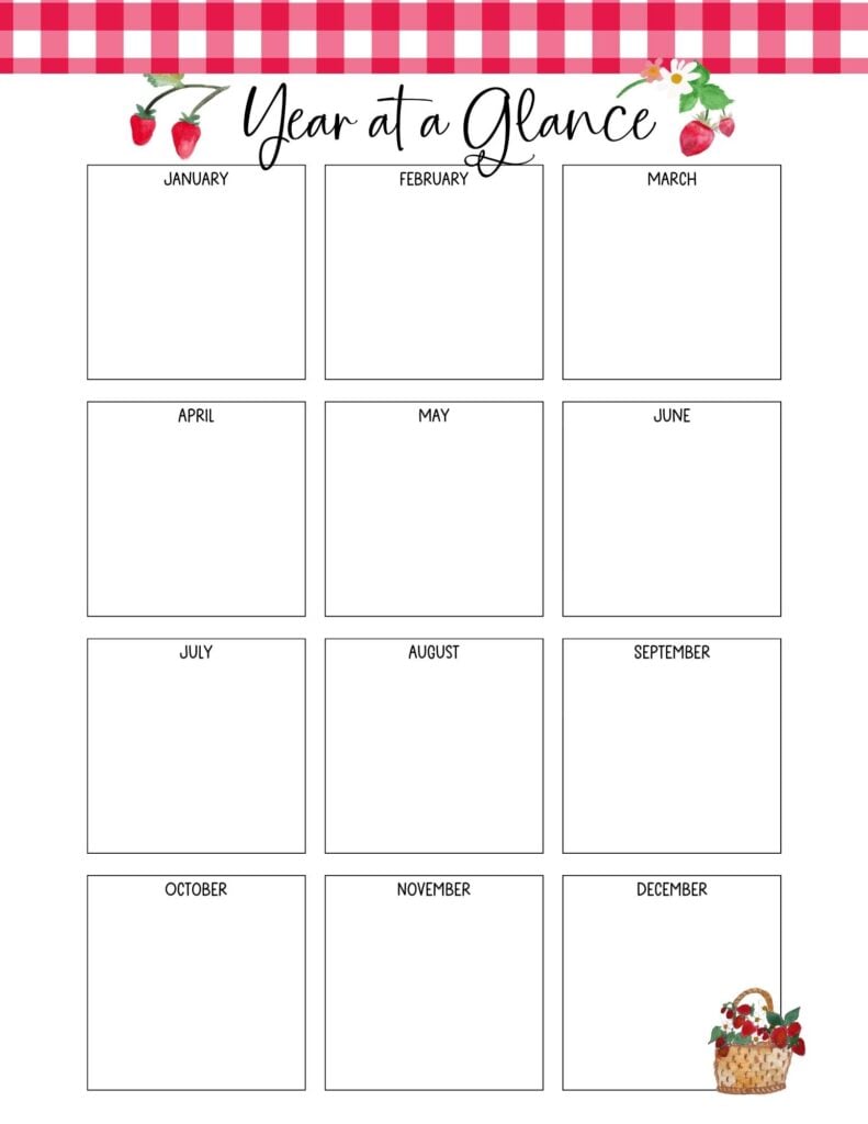 Simplify Your Days with These Gorgeous Free Strawberry Planner Downloads