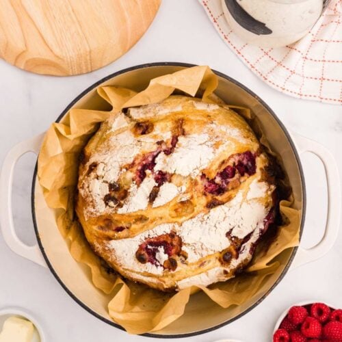 White Chocolate Raspberry Sourdough Bread