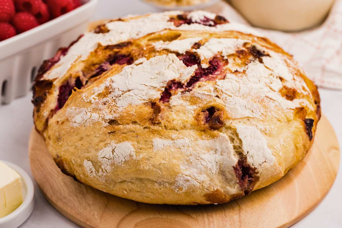 White Chocolate Raspberry Sourdough Bread