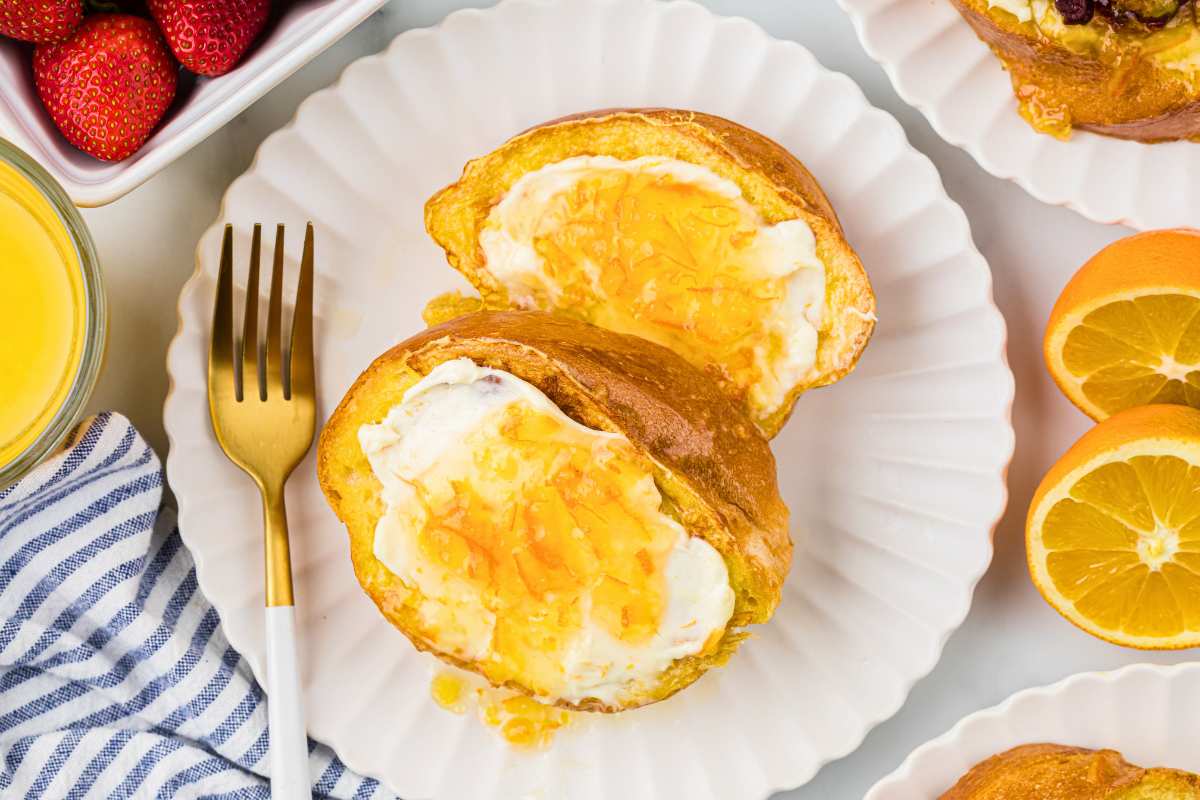 Orange French Toast with Cream Cheese Spread