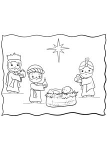 Nativity Scene Coloring Pages (Free Printable)