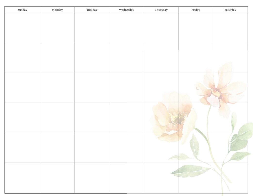 Free Peach Floral Planner Pages