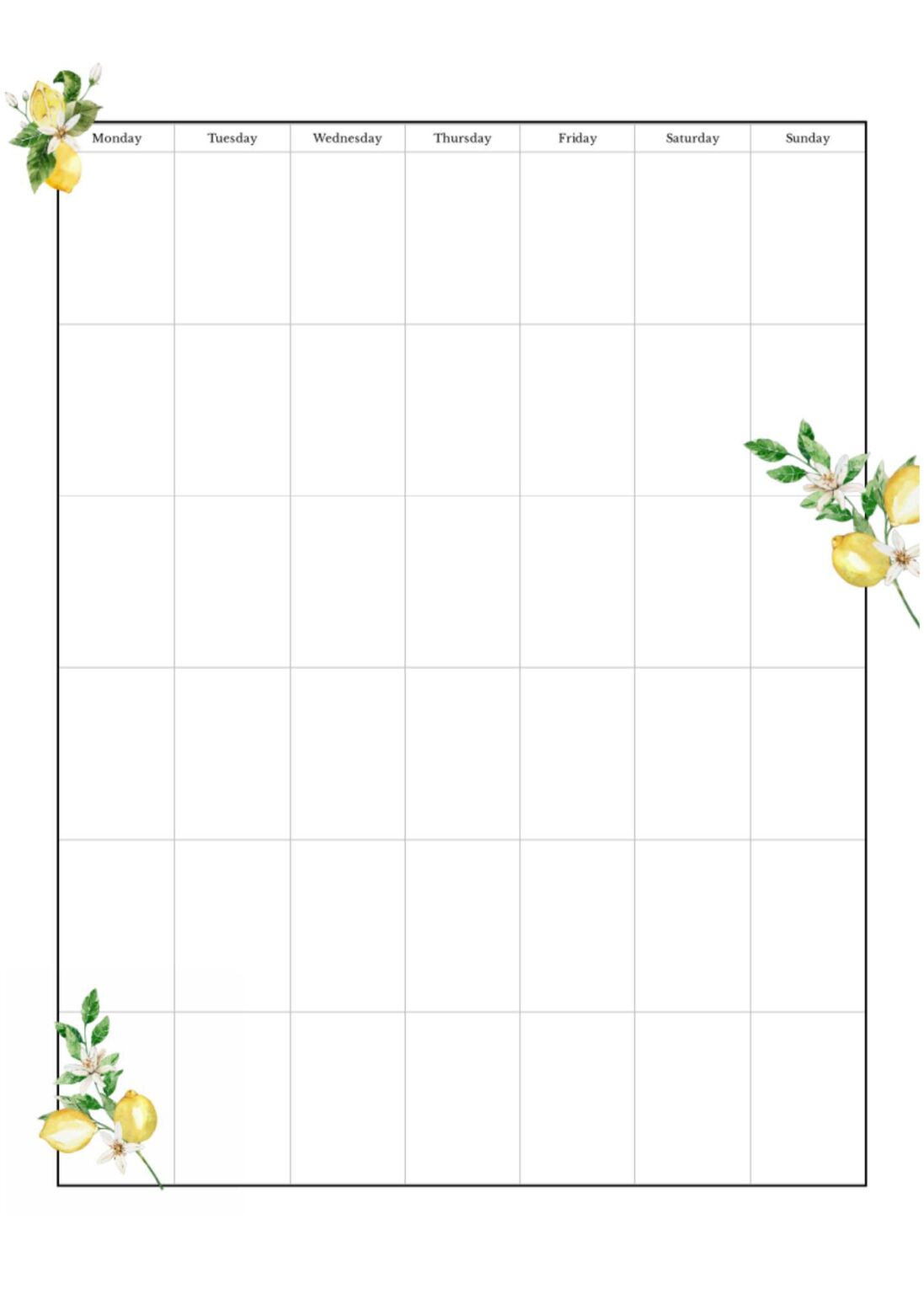Simple Lemon Planner Pages (Free Download)