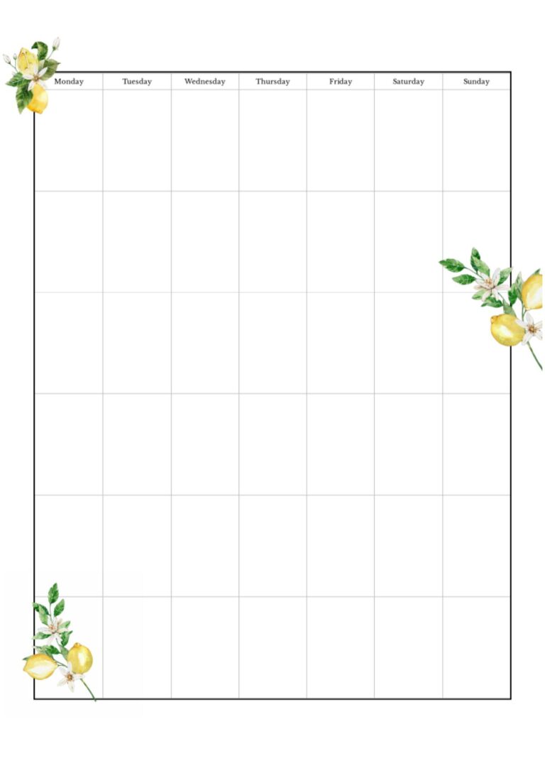 Simple Lemon Planner Pages (Free Download)