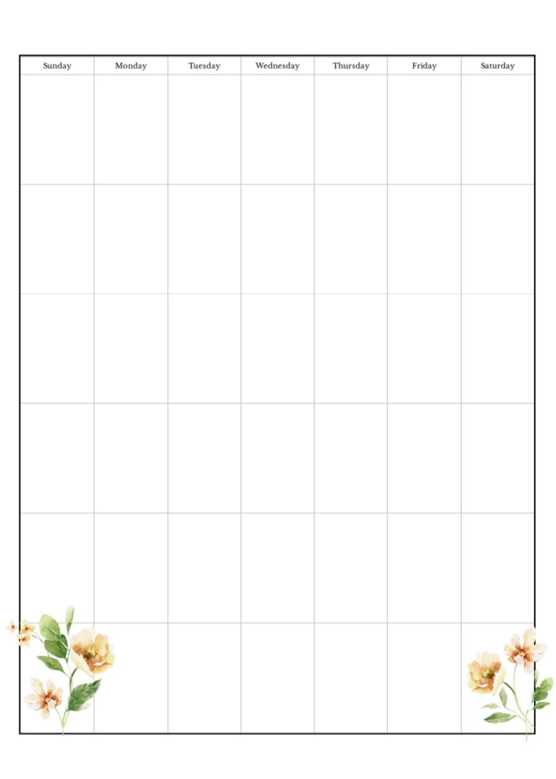 Free Peach Floral Planner Pages